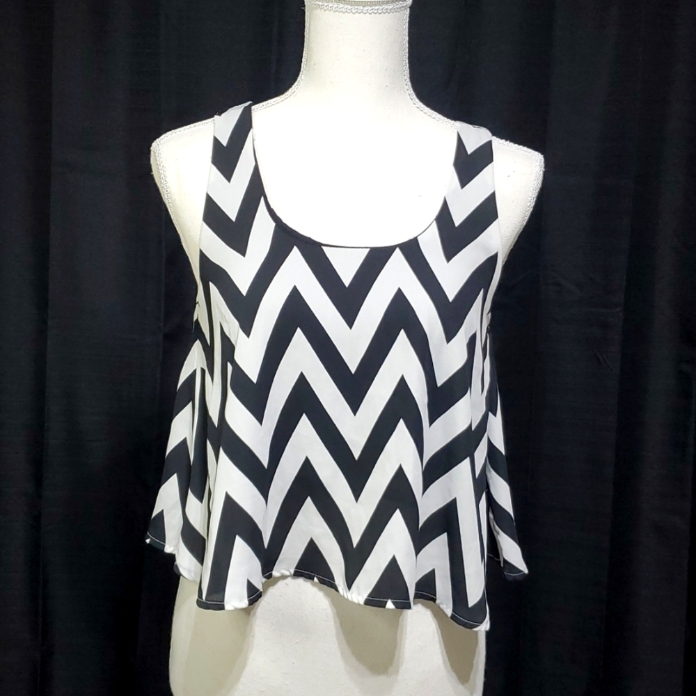 Chevron Cropped Tank - Gem